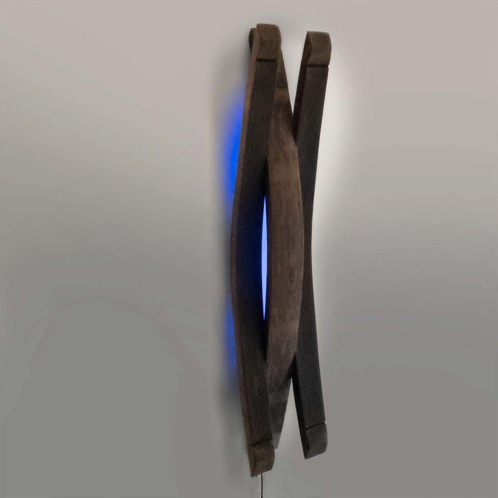 Modern Style Reclaimed Wine Barrel Stave Sconce with RGBW LED lights ...