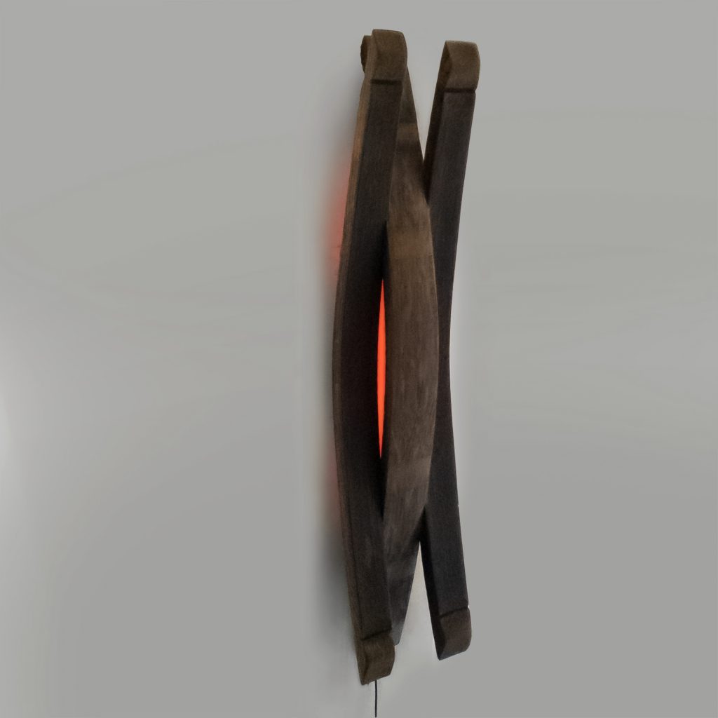 Modern Style Reclaimed Wine Barrel Stave Sconce with RGBW LED lights ...